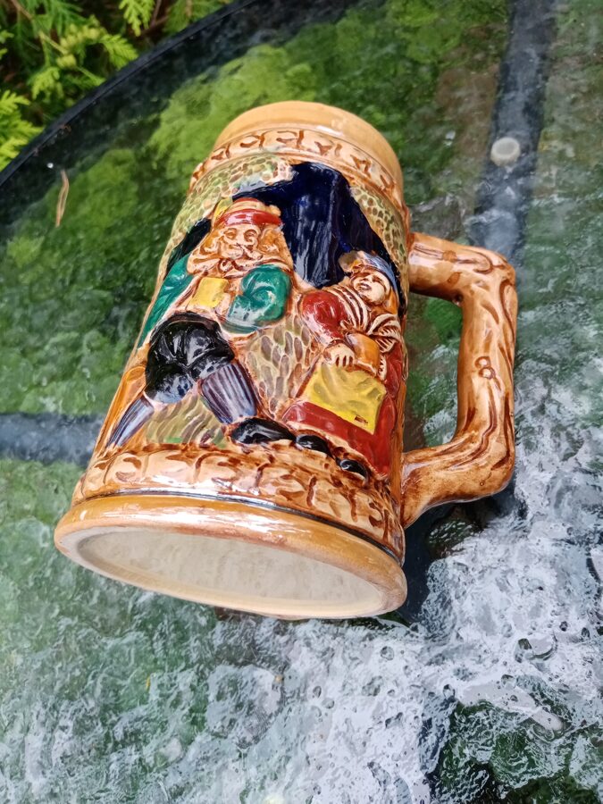 Vācu alus kauss Nr.3 ar rokas gleznojumu. Fajanss, 0,5L (Vācija 35 ...